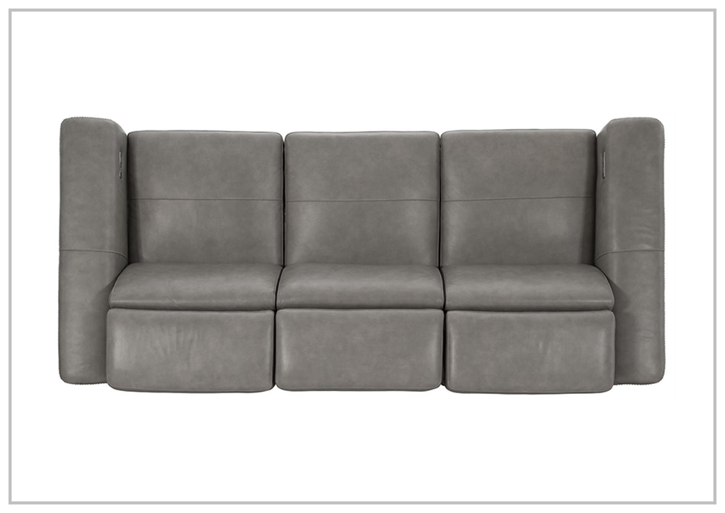 Bernhardt Lioni Gray Leather Power Motion Sofa in Mocha Finish – JenniHome