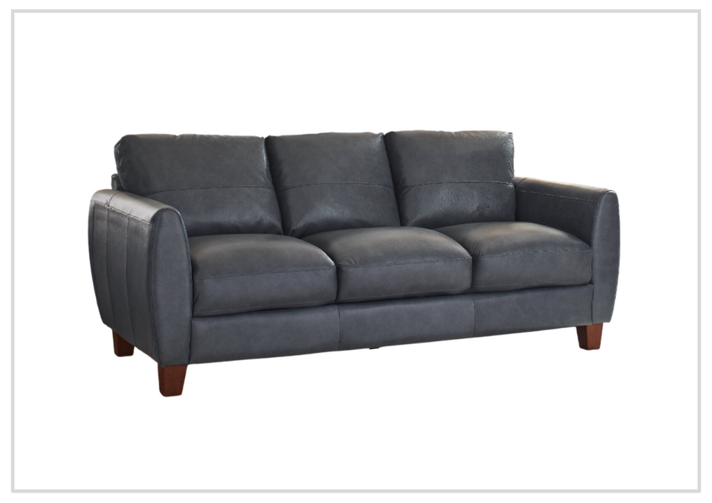 Tirano 3-Seater Sofa | Bluish Gray Leather | Removable Back Cushions ...