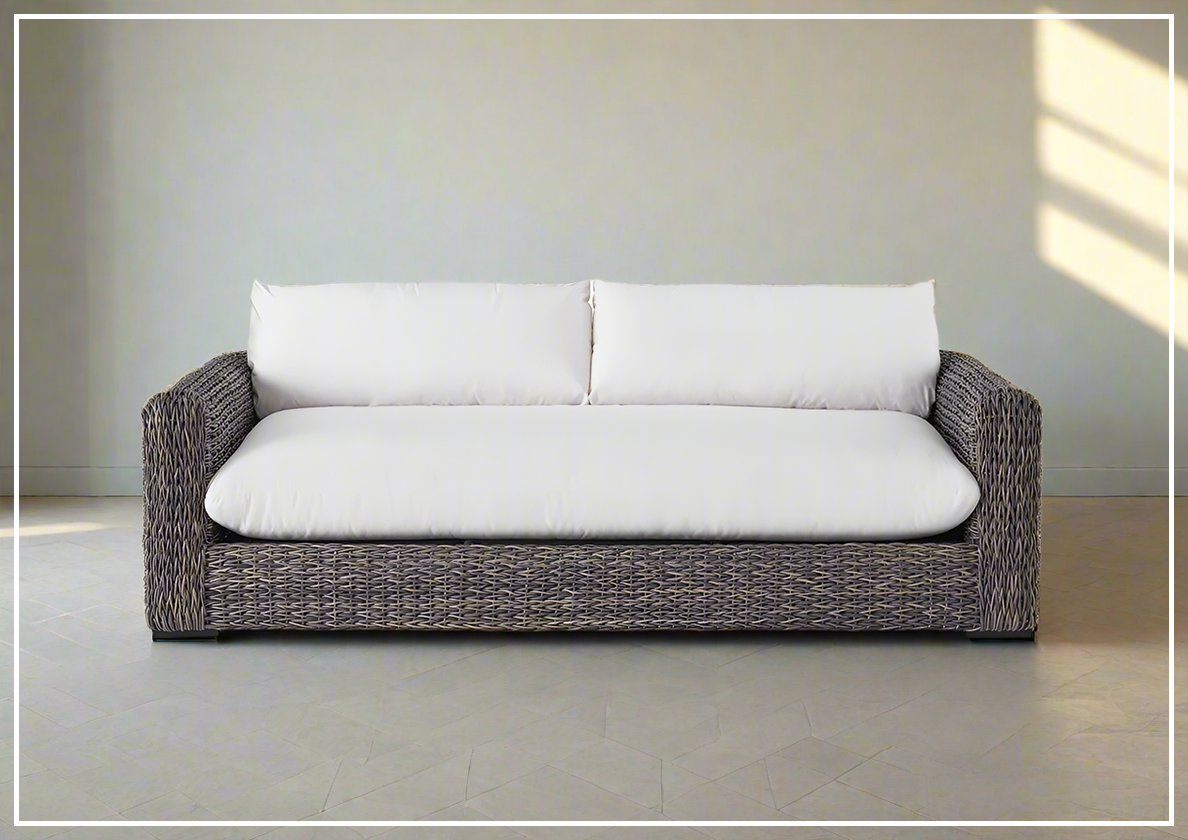Gio Italia Coastal Living Outdoor Montauk Sofa in Tawny Finished Wicker
