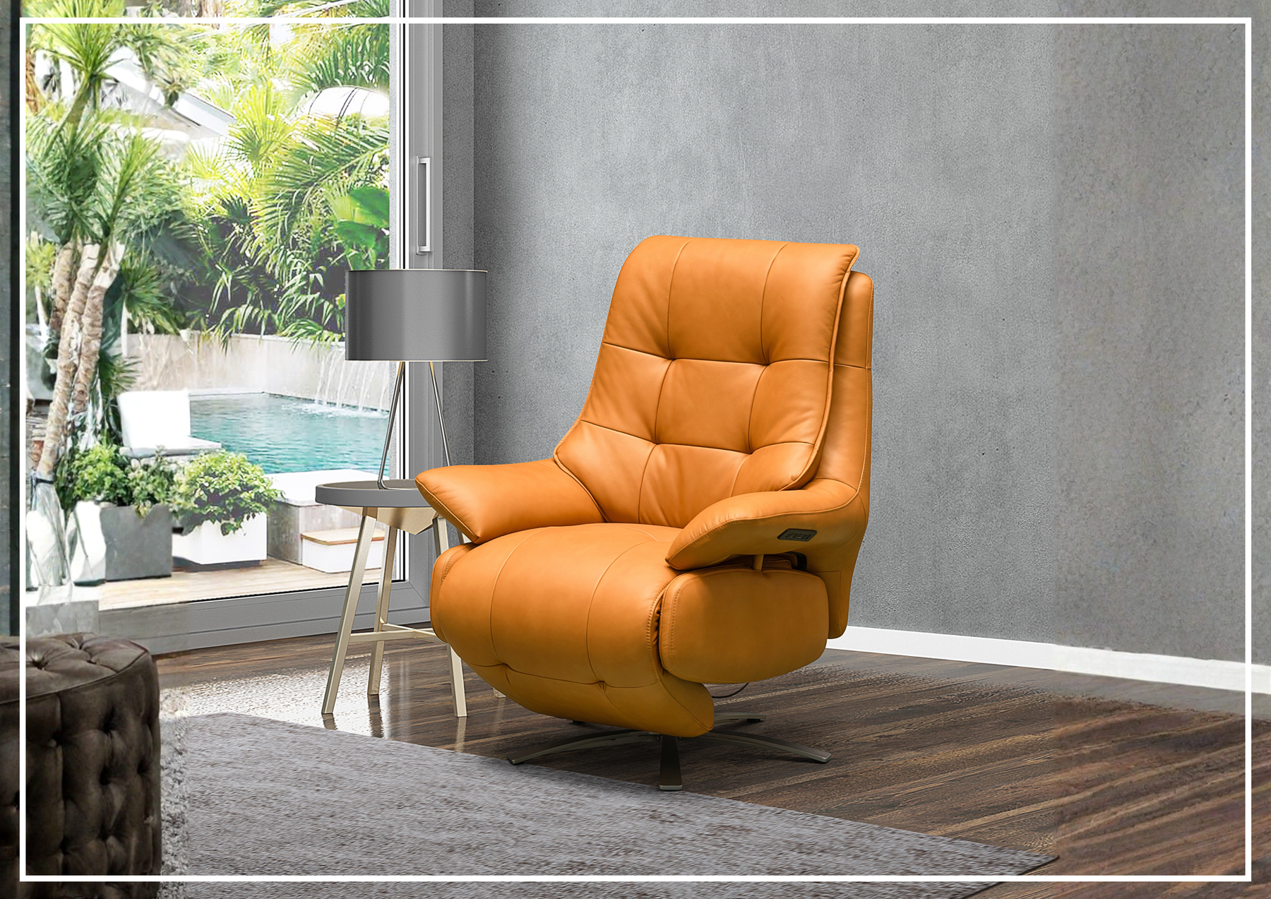 Klaussner Serano Blaze Leather Swivel Power Recliner Lift Chair – JenniHome